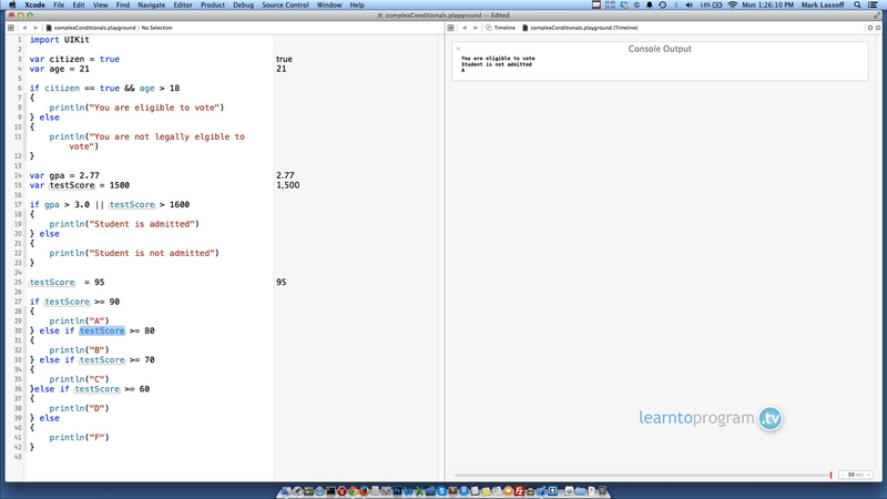 Complex Conditionals In Swift