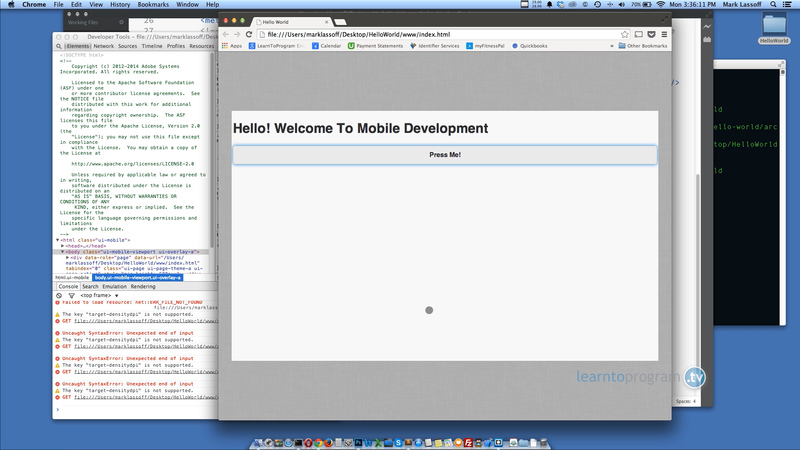 Hello World Html5 Android App