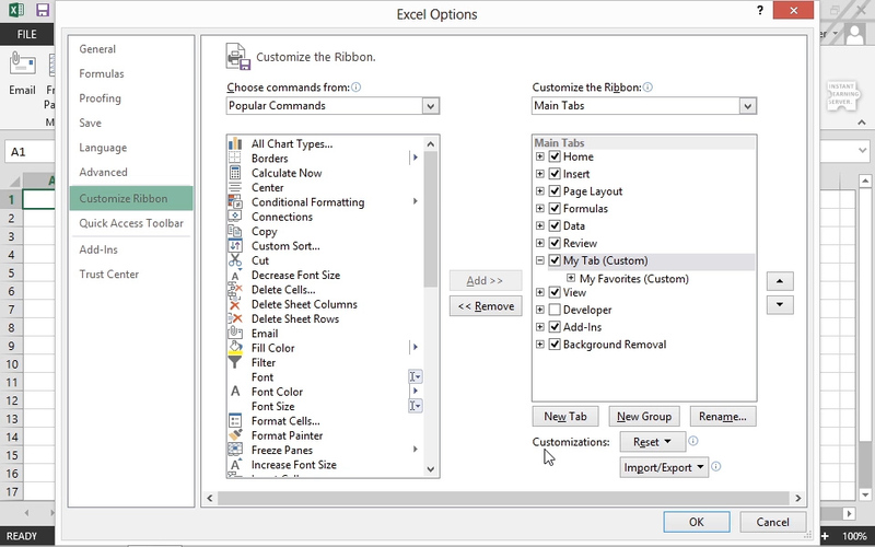 Customizing the Ribbon in Excel 2013 | Curious.com Customizing the Ribbon in Excel 2013 | Curious.com