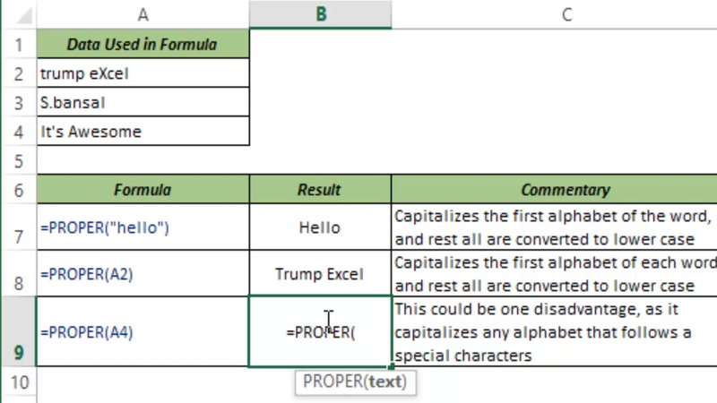 Using the PROPER Function in Excel | Curious.com